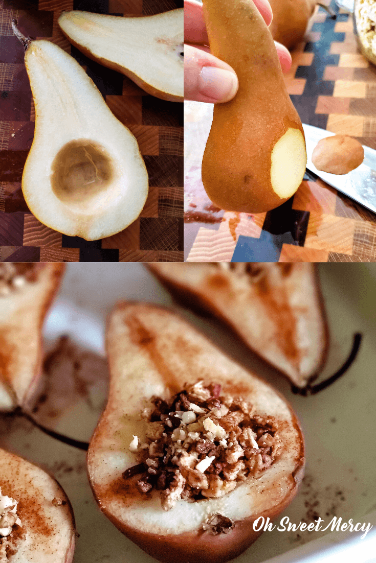 Spiced Stuffed Baked Pears |THM E, Low Fat - Oh Sweet Mercy