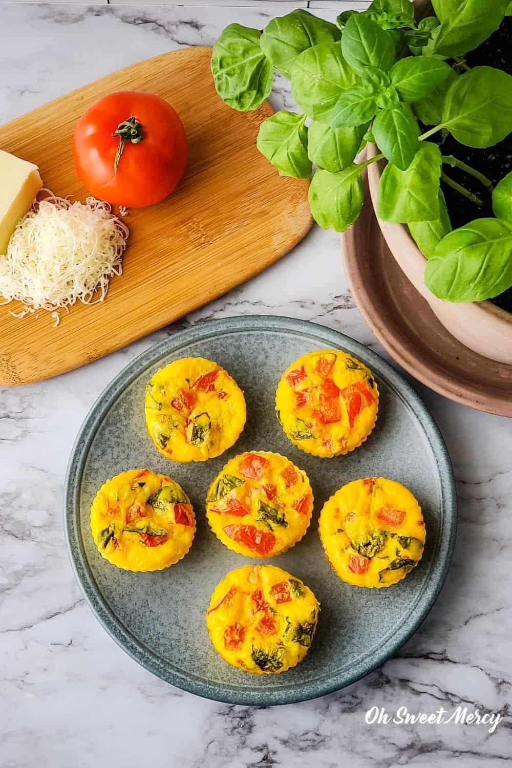 Easy Caprese Egg Cups | Low Carb, THM S - Oh Sweet Mercy